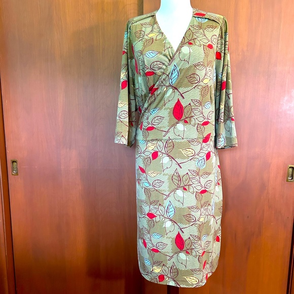 Modcloth | Dresses | Modcloth Olive Leaf Print Wrap Dress | Poshmark